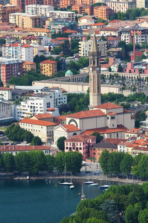 Cidade De Lecco No Lago Como, Itália Imagem de Stock - Imagem de mario ...
