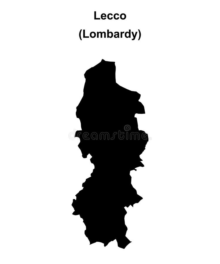 Lecco outline map stock vector. Illustration of lombardy - 385359359