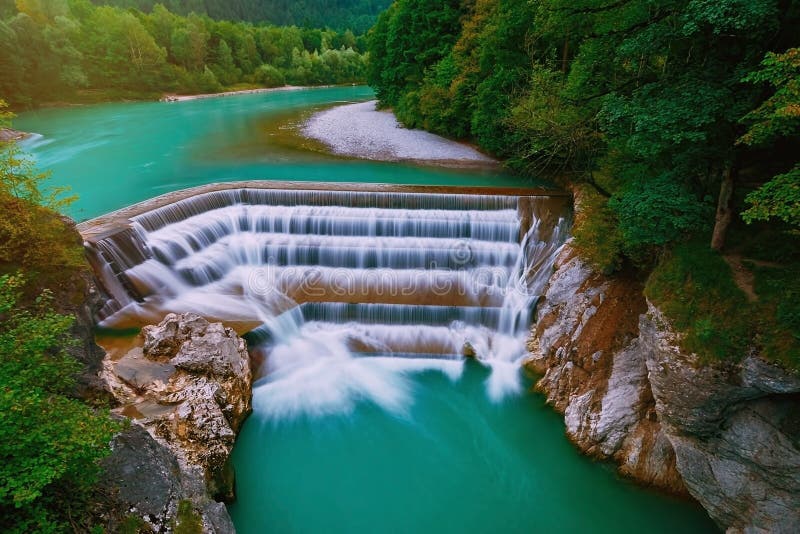 Lech Falls in Fussen stock photo. Image of river, water - 101424500