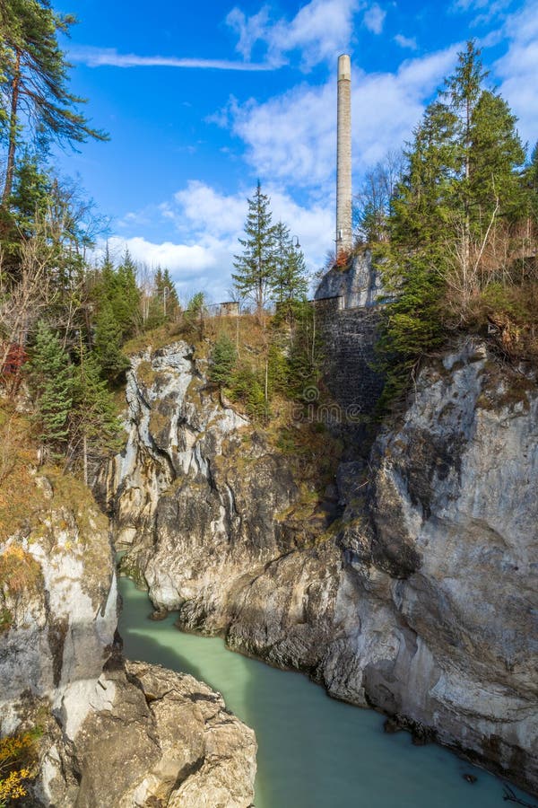 Lech River Gorge in Fuessen Stock Image - Image of flowing, water ...