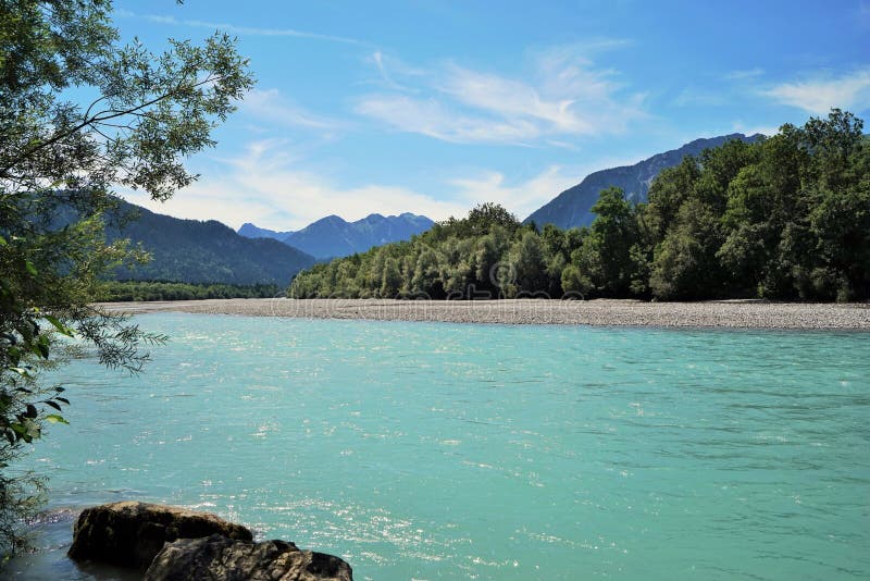 The Lech River stock image. Image of fence, lech, loneliness - 98255089