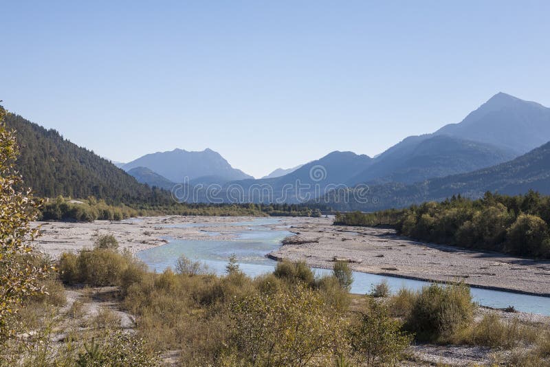 Lech valley in Tyrol stock photo. Image of austria, river - 137503070