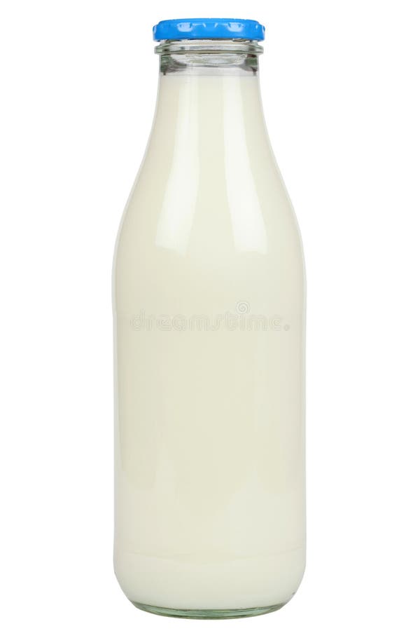 Leche En Una Botella Aislada En Blanco Foto de archivo - Imagen de sano ...