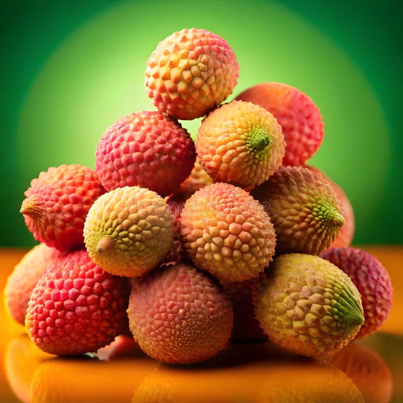 Lechee Pic with Color Background, Peeled Lychee Fruit with Selective ...