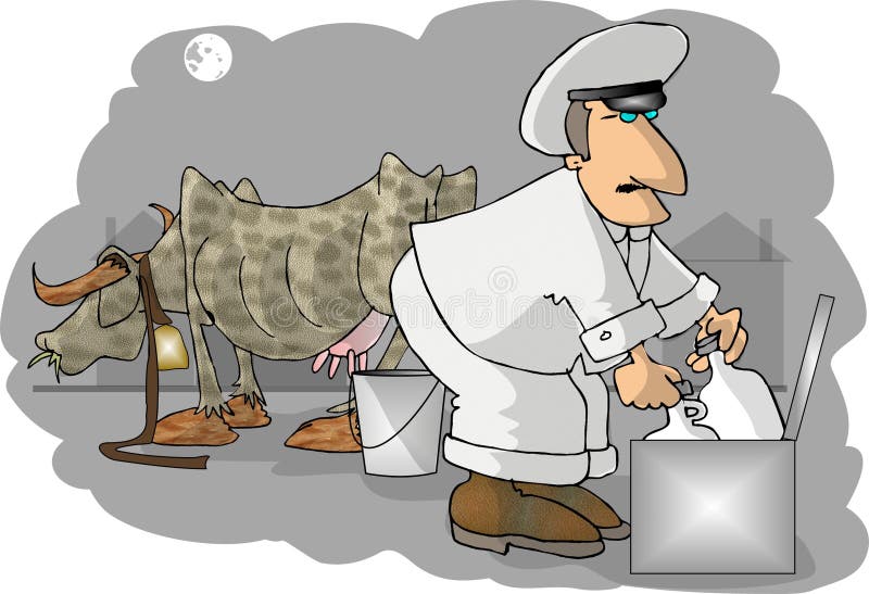 Lechero stock de ilustración. Ilustración de leche, luna - 57837