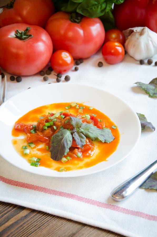 Lecho Stewed Vegetable Salad Pepper Tomato Stock Image - Image of ...