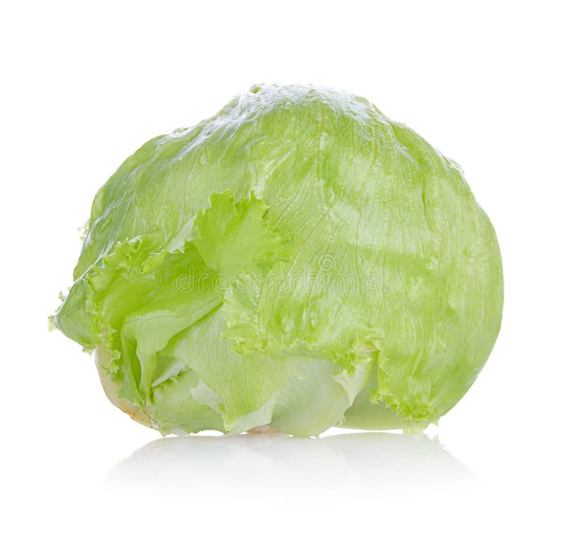 Lechuga Fresca Aislada Sobre Fondo Blanco Foto de archivo - Imagen de ...