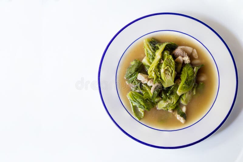 Lechuga frita con cerdo imagen de archivo. Imagen de lechuga - 54632069