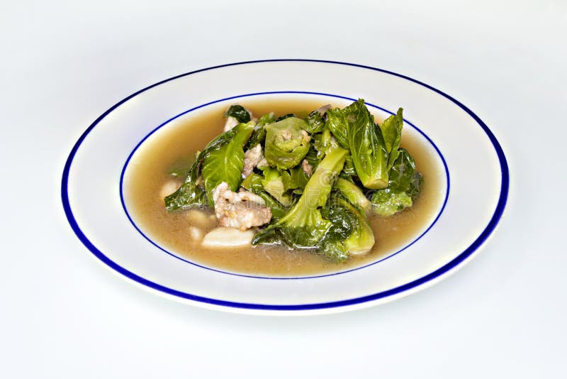 Lechuga frita con cerdo imagen de archivo. Imagen de cierre - 54922139