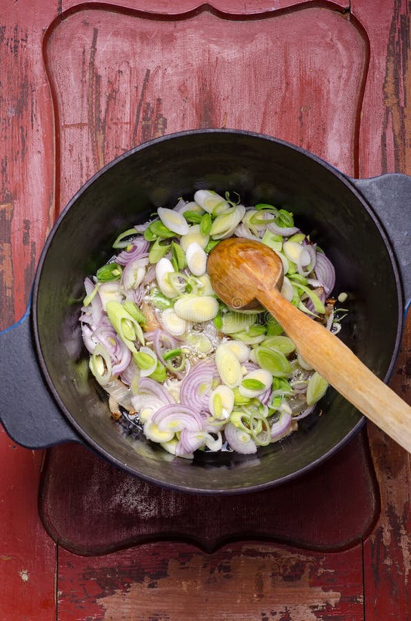 Lecso preparation stock photo. Image of lecso, lards - 35561450