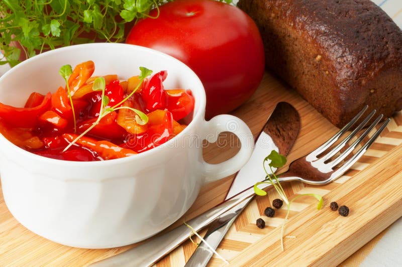 Lecso Which is an Hungarian Thick Vegetable Stew Stock Photo - Image of ...