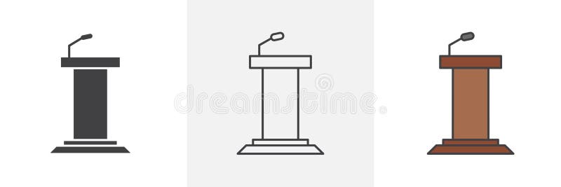 Lectern icon vector stock vector. Illustration of speech - 348468918