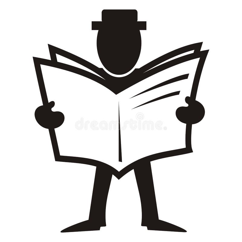 Lector, Hombre Con El Hoja Informativa, Icono Del Vector Ilustración ...