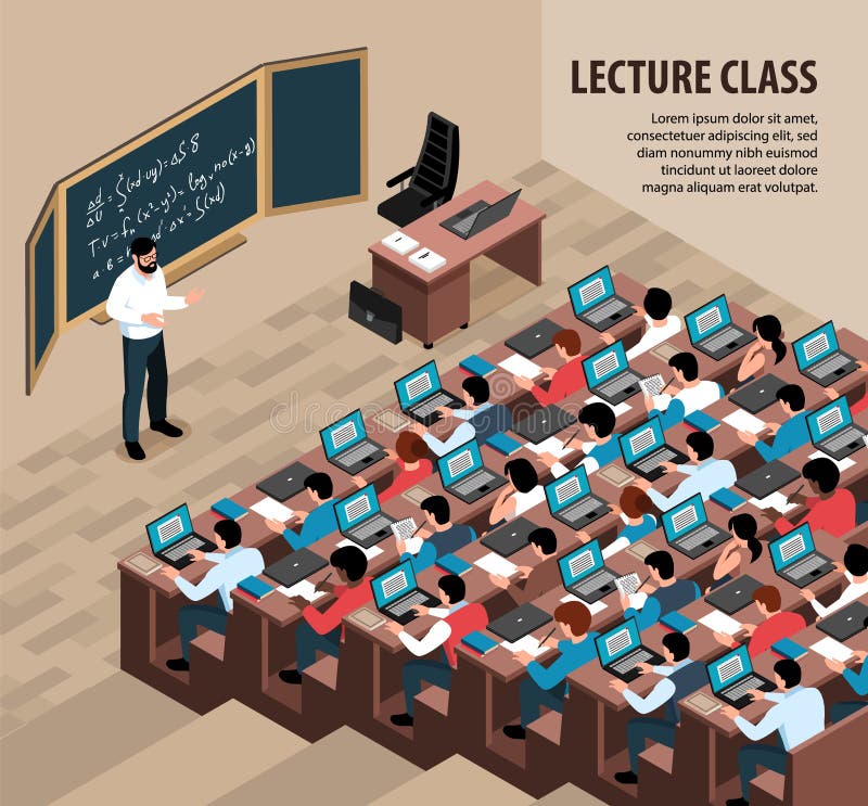 Isometric Lecture Hall stock vector. Illustration of college - 222522022