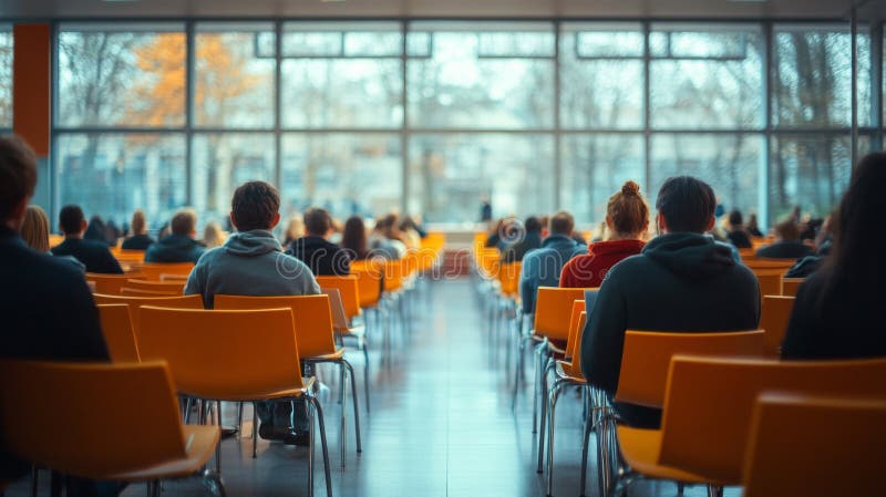 Lecture Hall Audience stock image. Image of focus, indoor - 340689133