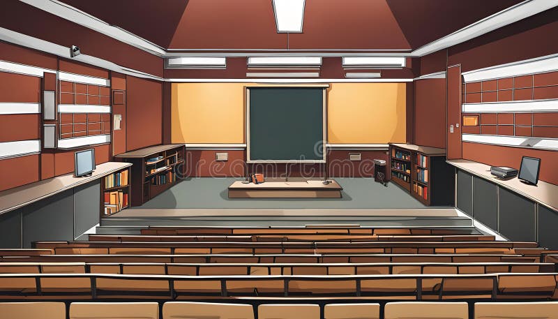 Lecture Hall stock illustration. Illustration of learning - 348571404