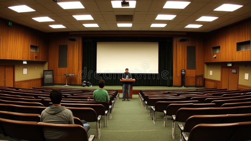 Lecture Hall Presentation stock illustration. Illustration of speaker ...