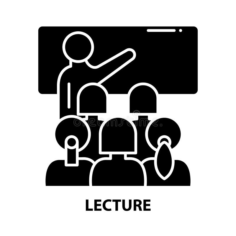 Lecture Speaker Icon, Black Vector Sign with Editable Strokes, Concept ...