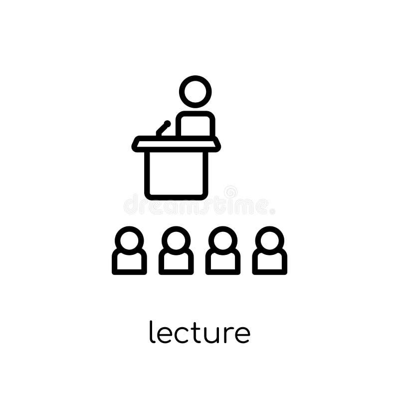Lecture Icon. Trendy Modern Flat Linear Vector Lecture Icon on W Stock ...