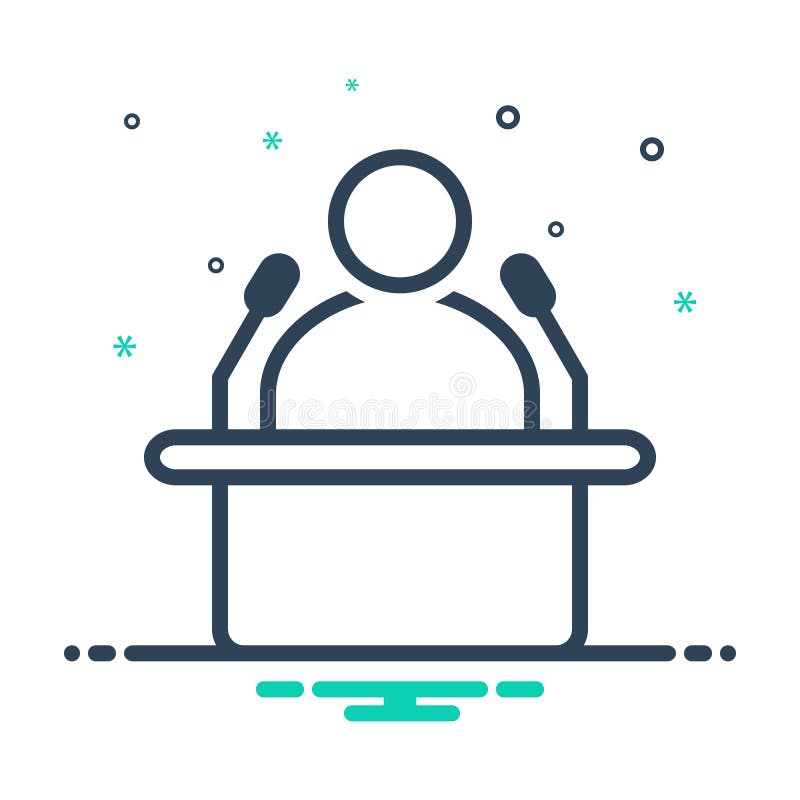 Black Mix Icon for Lecture, Speaker and Leader Stock Vector ...