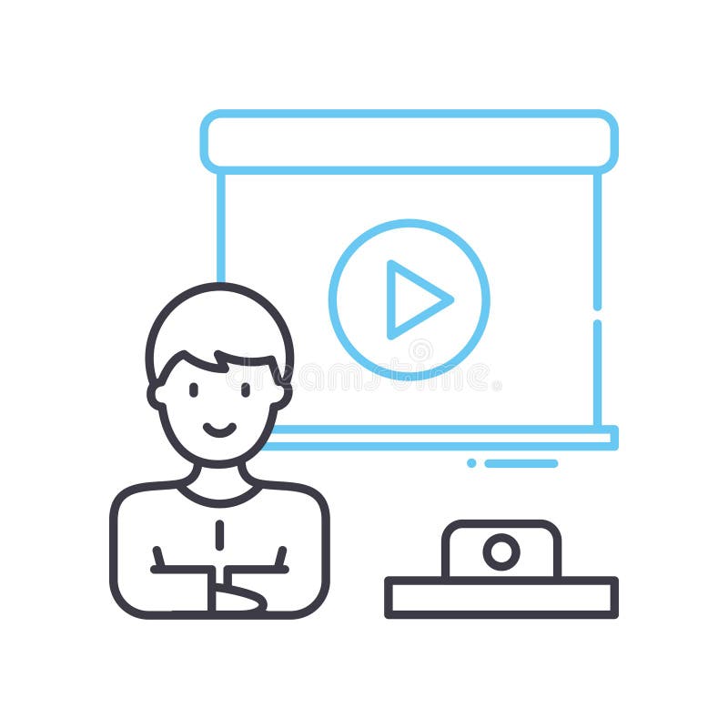 Lecture Line Icon, Outline Symbol, Vector Illustration, Concept Sign ...