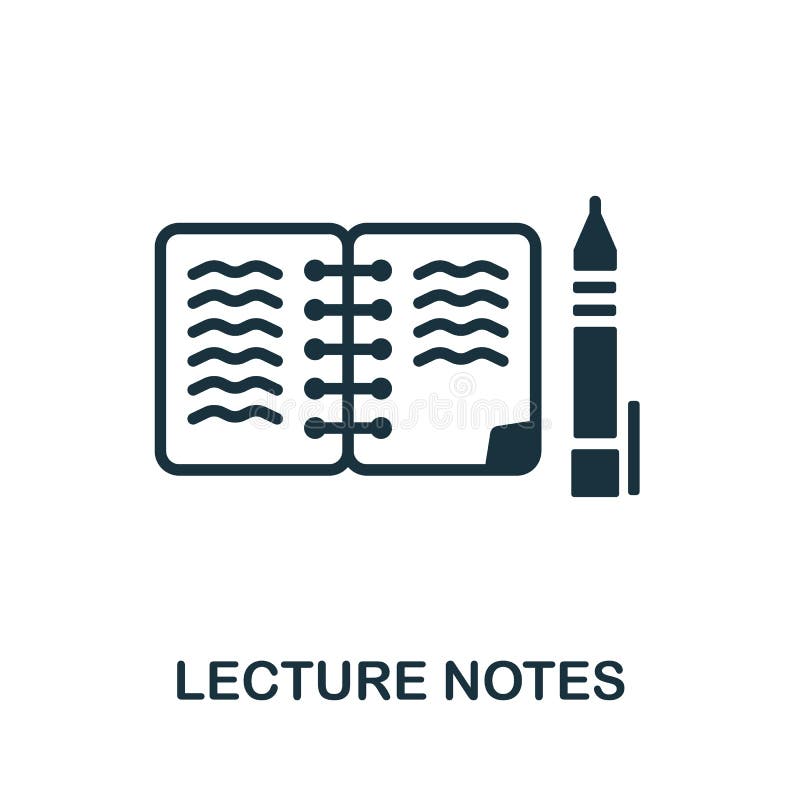 Lecture Notes Icon. Monochrome Sign from University Collection ...