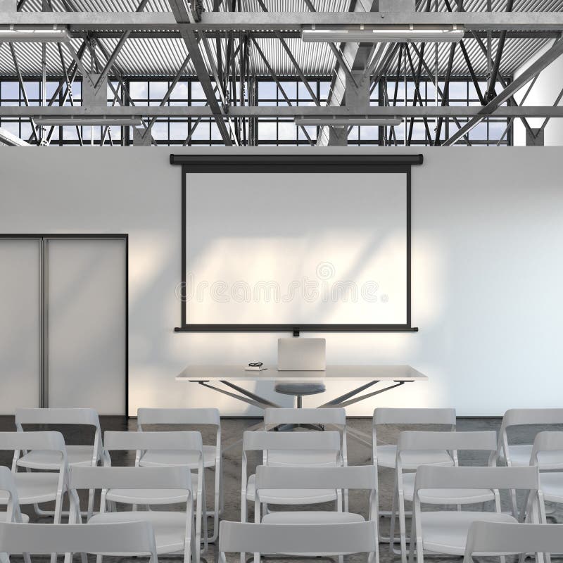 Lecture Room in a Modern Loft Room. 3d Rendering Stock Illustration ...