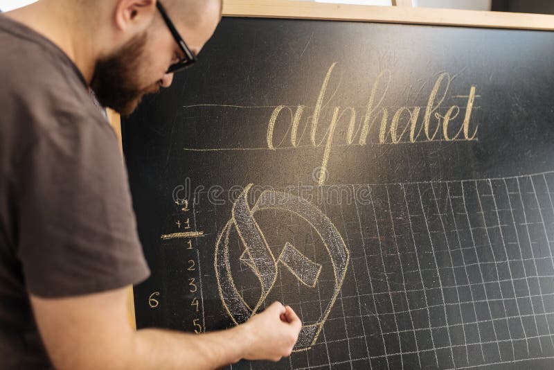 Lecture and Training in Calligraphy Office for a Group of People Stock ...