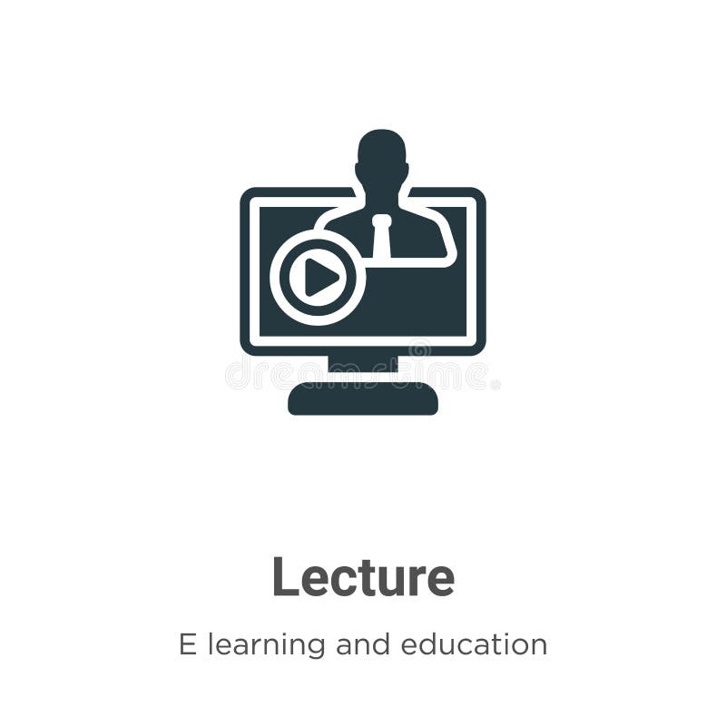 Lecture Vector Icon on White Background. Flat Vector Lecture Icon ...