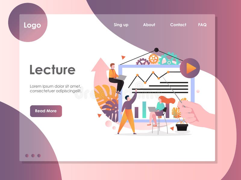 Lecture Vector Website Landing Page Design Template Stock Vector ...