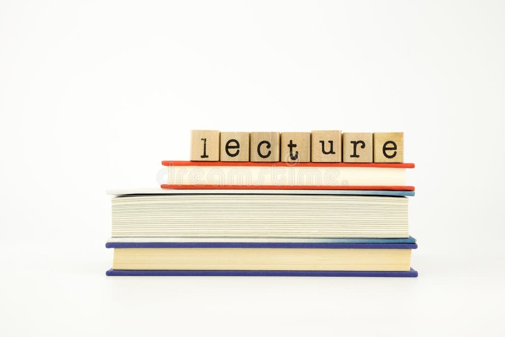 Lecture Word on Wood Stamps and Books Stock Photo - Image of skill ...