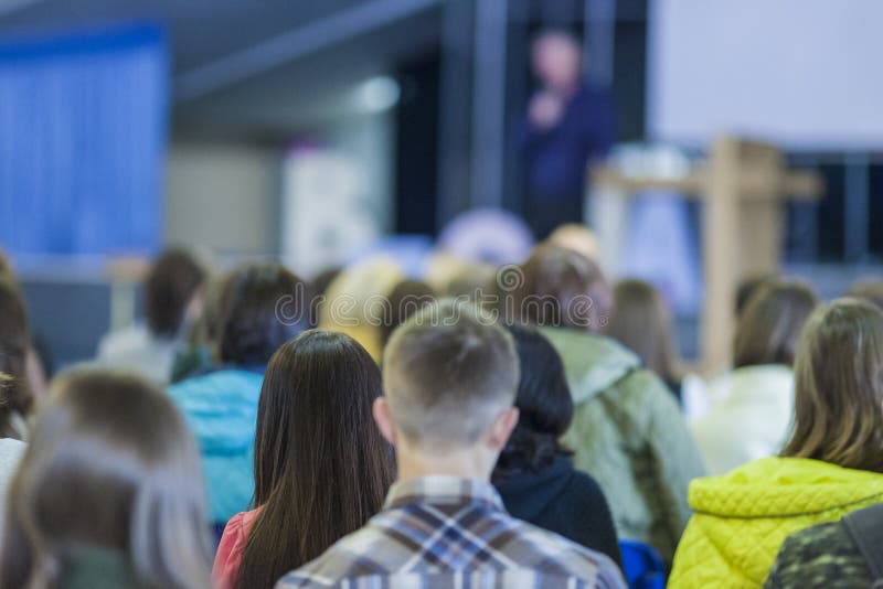 Lecturer Speaking in Front of the Large Group of People Editorial Image ...