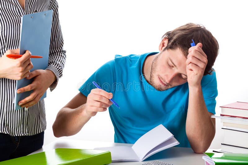 Lecturer with Student on Classes Stock Photo - Image of read, books ...