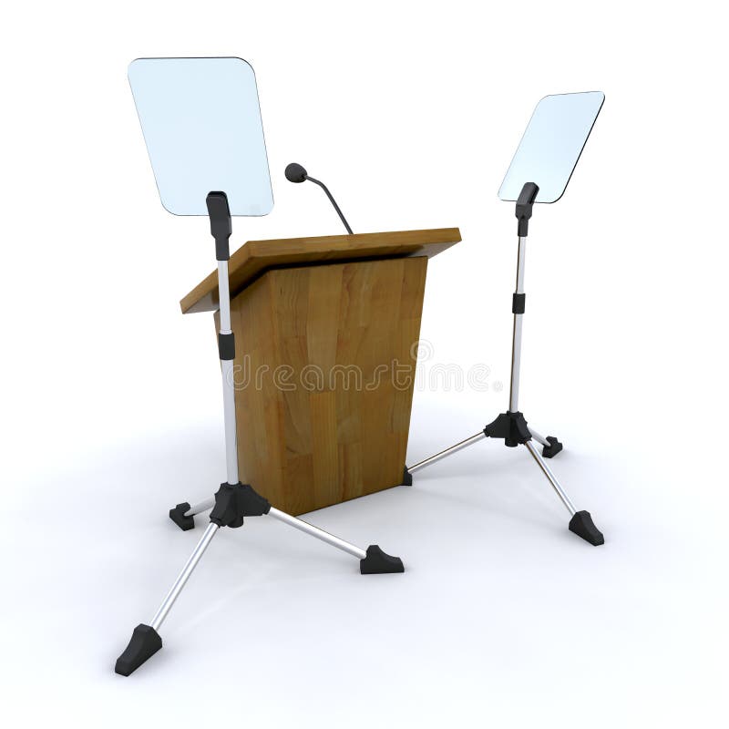 Lecturn and teleprompter stock illustration. Illustration of lecturn ...