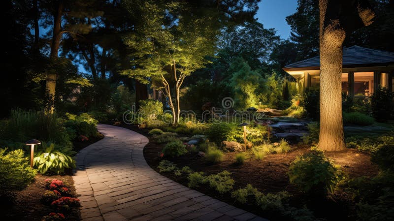 Led accent lighting stock photo. Image of dusk, uplights - 375846470