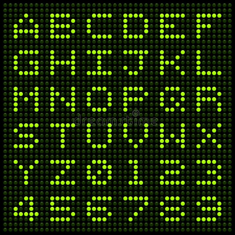 LED Alphabet and Numbers stock vector. Illustration of dots - 33454951
