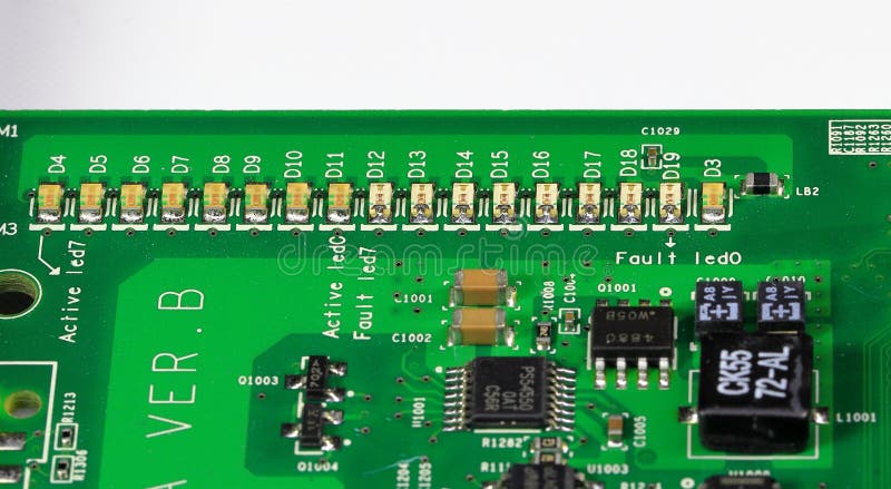 LED Arrays on Old Printed Circuit Board with Many Electrical Components ... LED Arrays on Old Printed Circuit Board with Many Electrical Components ...