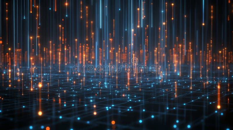 An LED Background Shows Equations of Physics or Mathematics on an ...