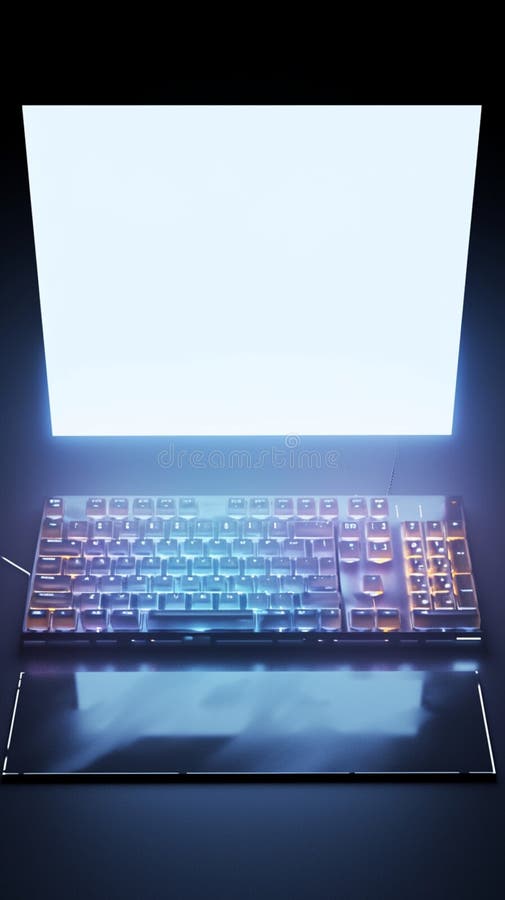 LED Backlit Gaming Keyboard Close Up 3D Render, High Tech Gaming ...