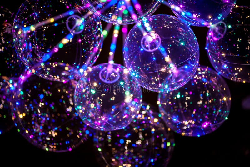 LED Balloon with Multi-colored Luminous Garland. Stock Photo - Image of ... LED Balloon with Multi-colored Luminous Garland. Stock Photo - Image of ...