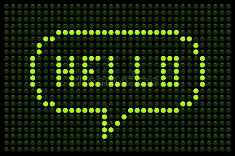 Hello LED Speech Bubble stock vector. Illustration of matrix - 30229603