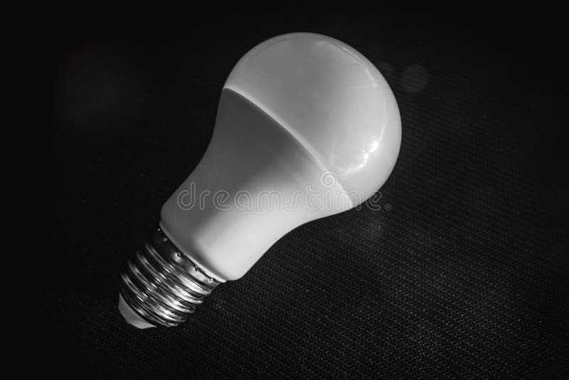 Led Bulb on Black Background Stock Image - Image of ecology, collection ...