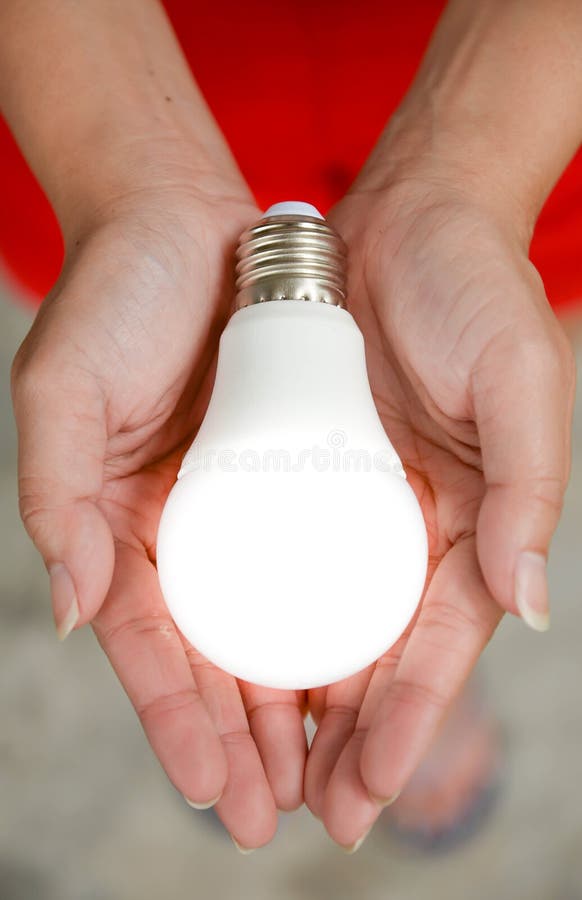 LED Bulb - Energy in Our Hand2 Stock Photo - Image of energy, concept ...