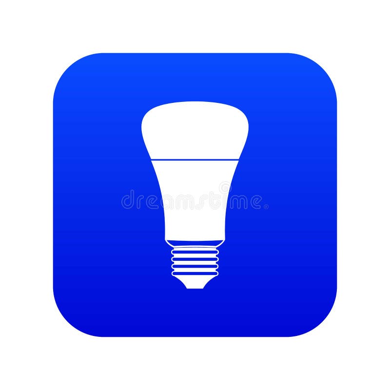Led bulb icon digital blue stock vector. Illustration of energy - 141387249