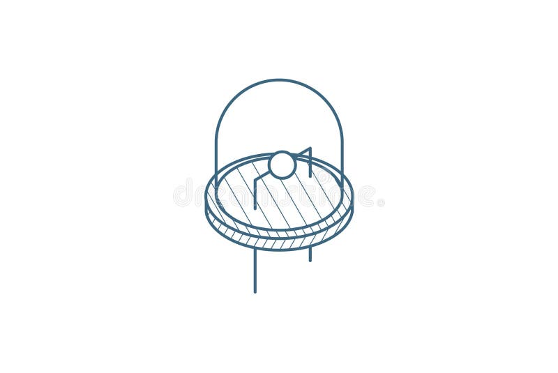Led Bulb Isometric Icon 3d Line Art Technical Drawing Editable Stroke