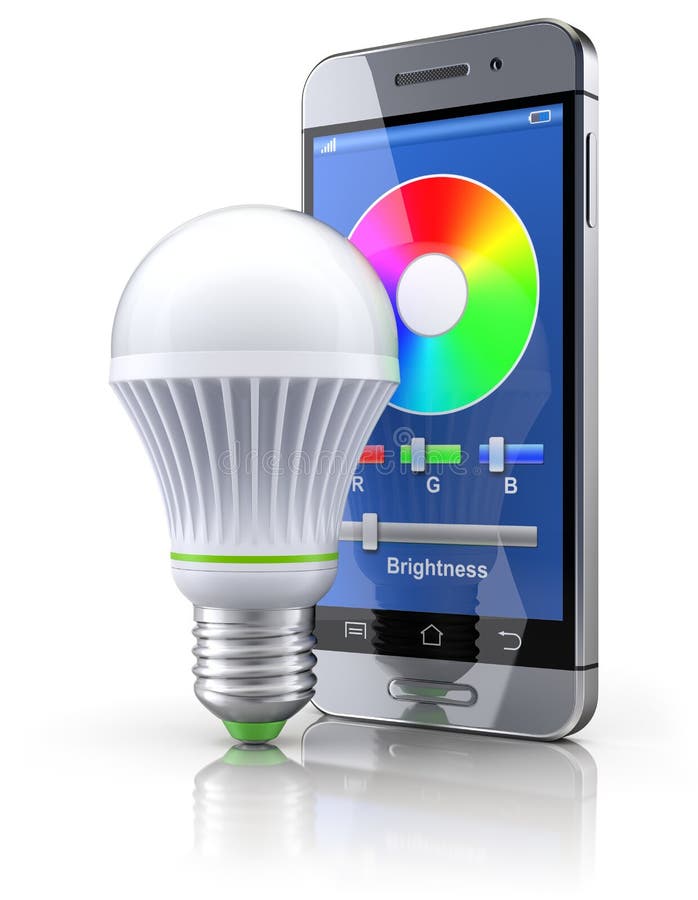 Led Bulb with Mobile Wifi Remote Control Stock Illustration ...