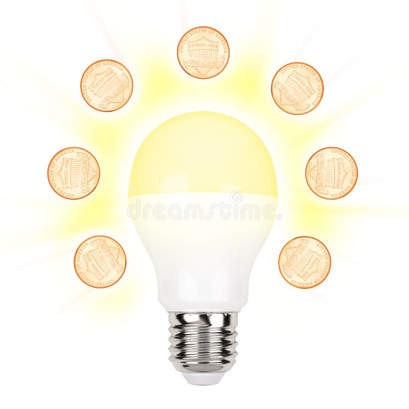 Led bulb money saving stock image. Image of economy, glass - 85018381