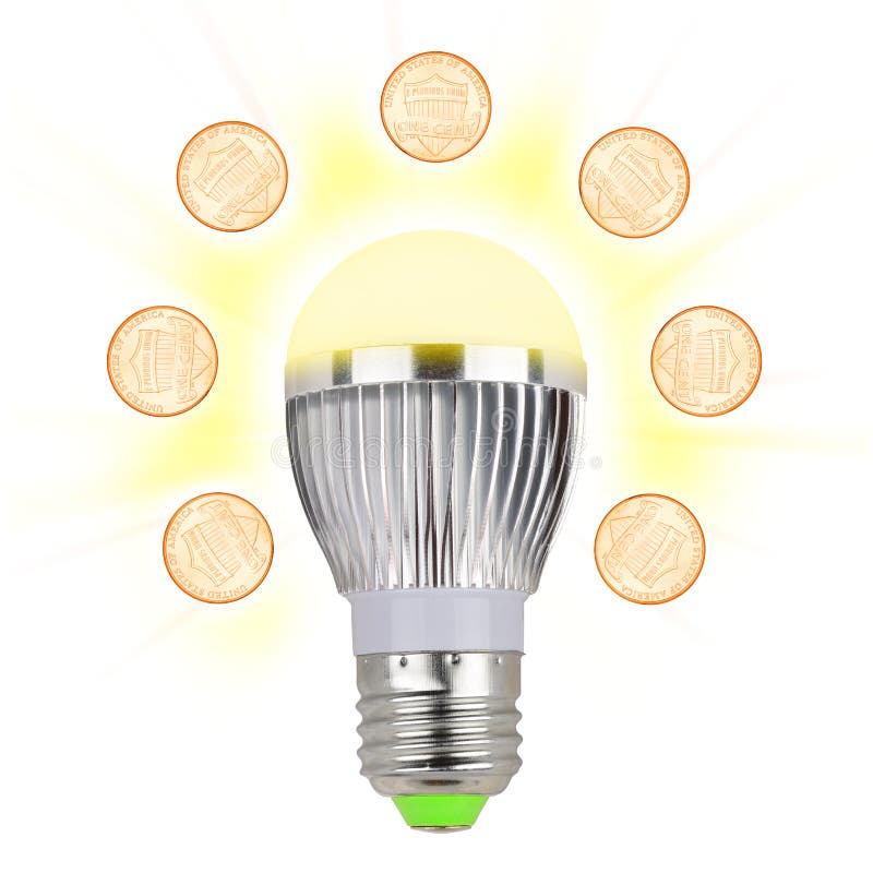 Led bulb money saving stock image. Image of economy, glass - 85018381