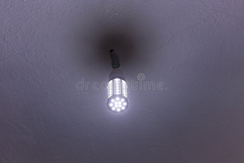Led Bulb in Old House. Light Stock Image - Image of ceiling, house ...
