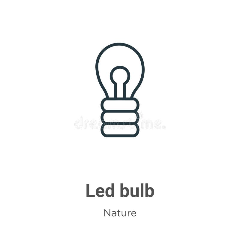 Led Bulb Outline Vector Icon. Thin Line Black Led Bulb Icon, Flat ...